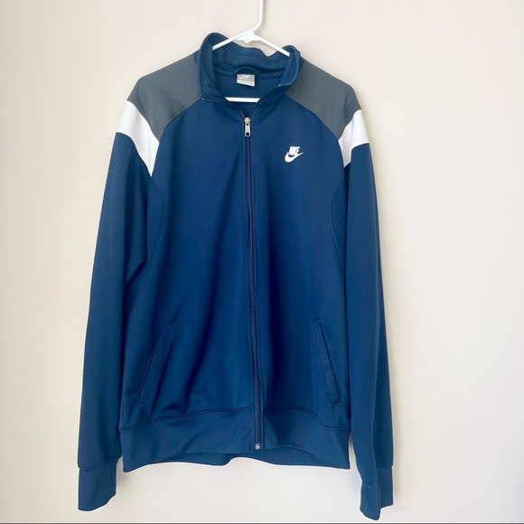 Nike | Jackets & Coats | Nike Navy Blue Track Zipup Jacket | Poshmark
